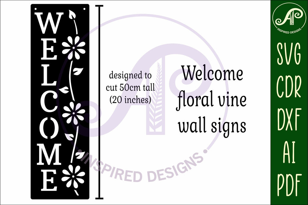Welcome rectangle wall sign, SVG file. vector - So Fontsy