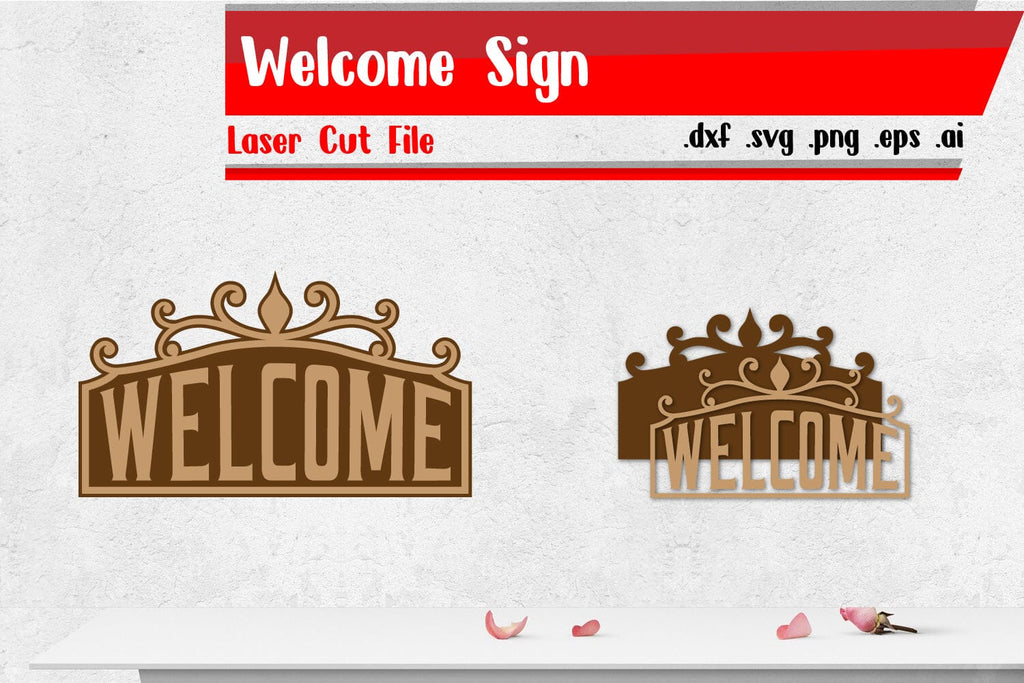 Welcome Sign | Vintage Sign Laser Cut Files - So Fontsy