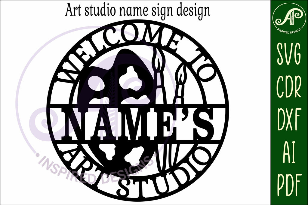 Welcome to art studio name wall art sign, SVG file - So Fontsy