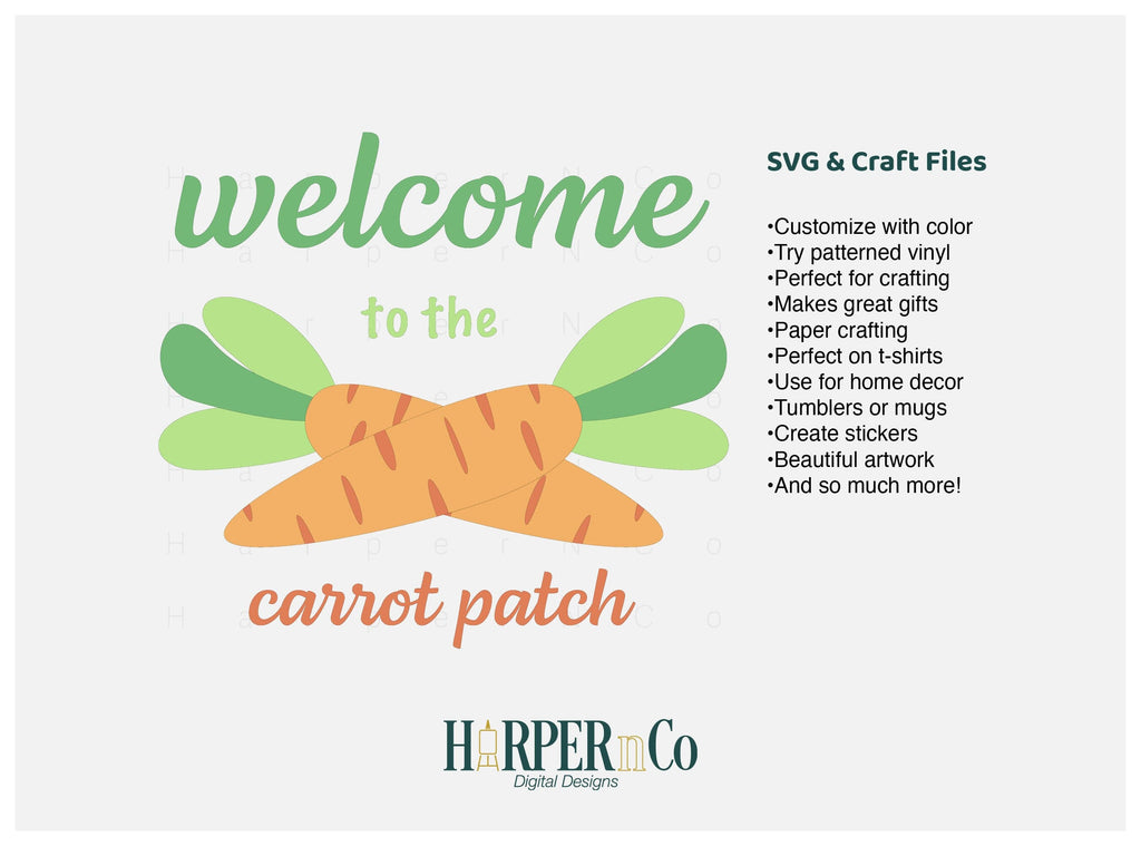 Weclome to the Carrot Patch SVG PNG Cut EPS File - So Fontsy