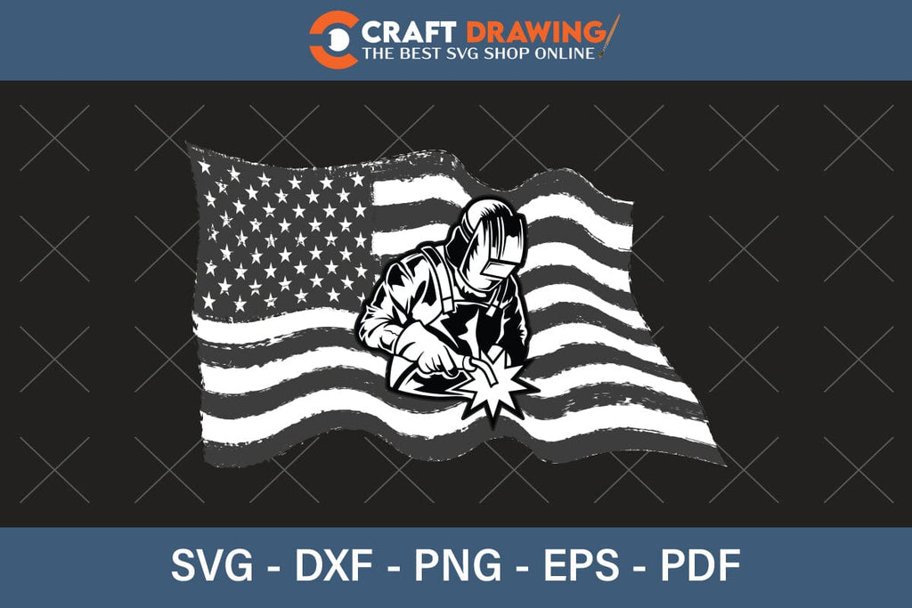 Welder American Flag SVG PNG Cutting Printable Files - So Fontsy