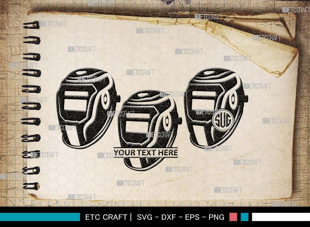 Welding Mask Helmet Monogram, Welding Mask Helmet Silhouette, Welding ...