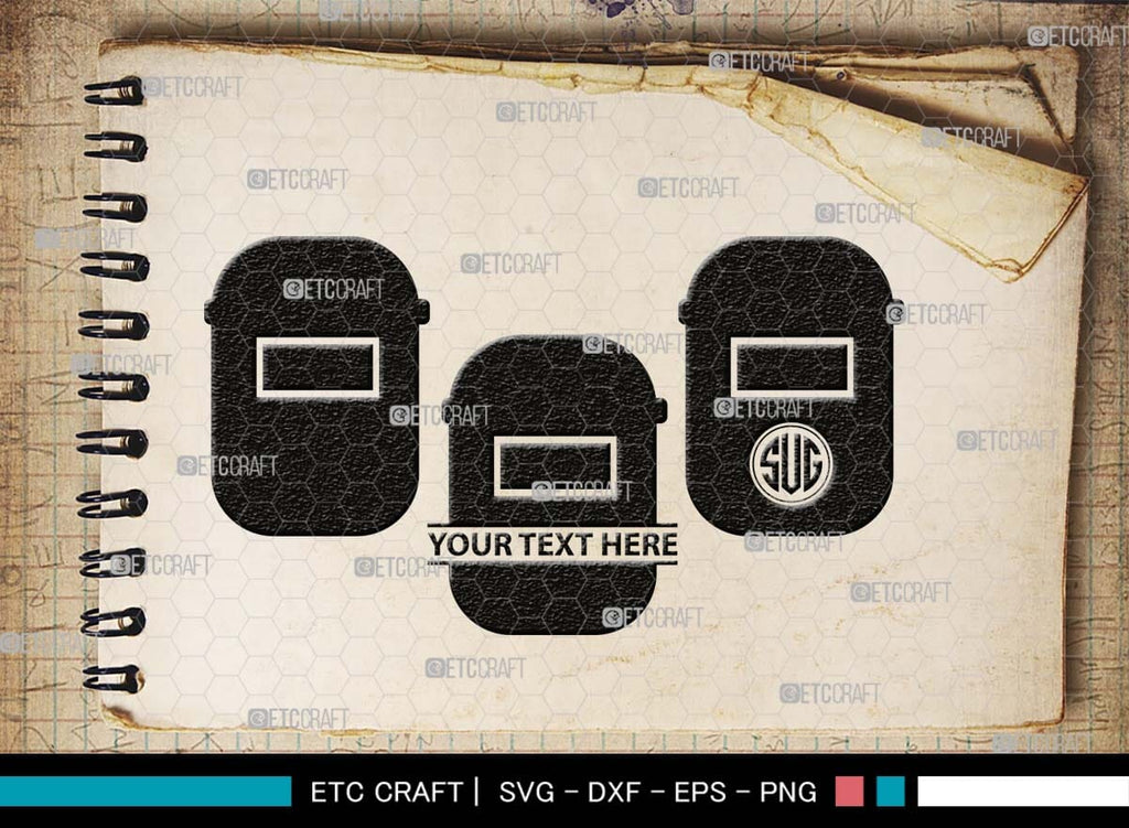 Welding Mask Helmet Monogram, Welding Mask Helmet Silhouette, Welding ...