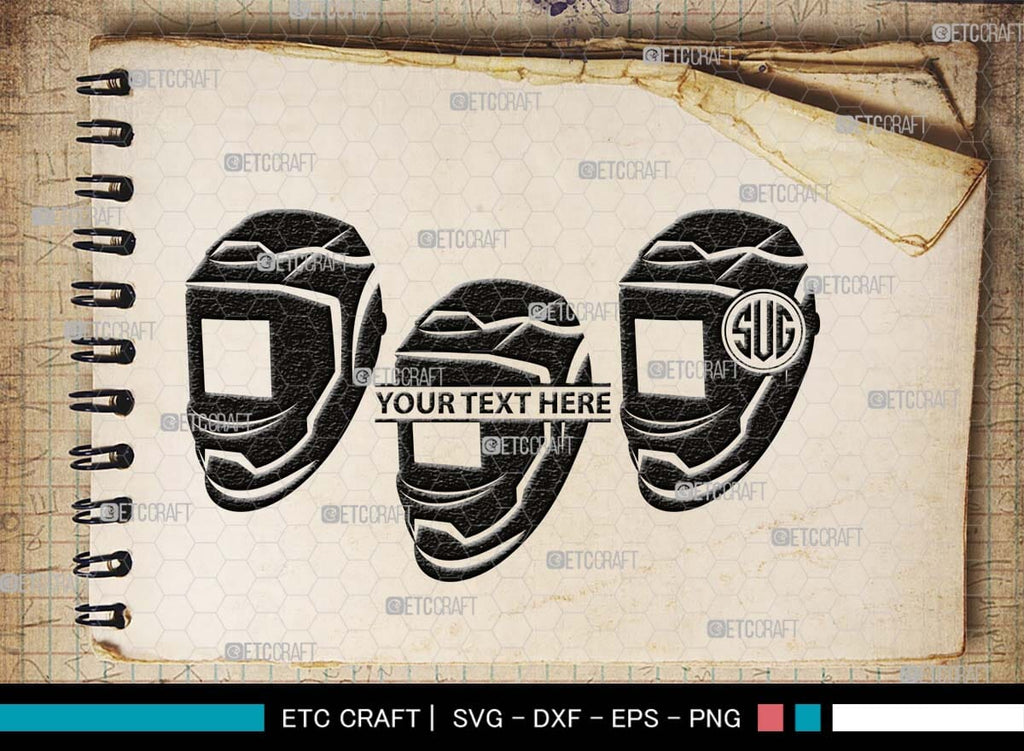 Welding Mask Helmet Monogram, Welding Mask Helmet Silhouette, Welding ...