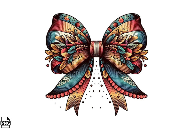 Western Cowgirl Bow Coquette PNG Printable File - So Fontsy