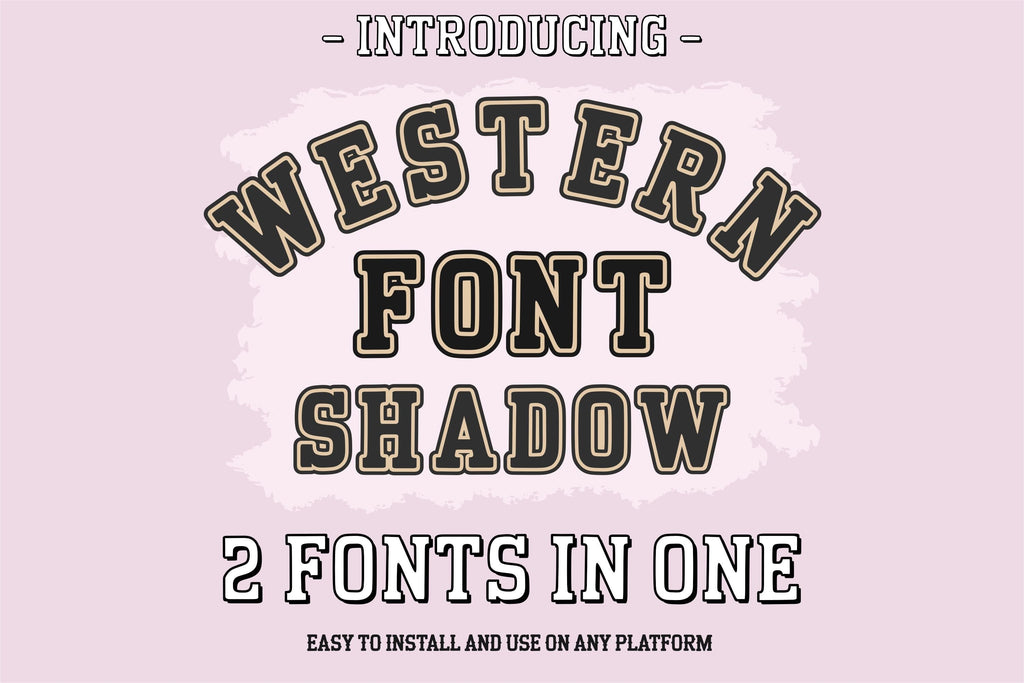 Western Font Bundle - 4 Styles | Rodeo, Trail, Shadow, Sketch | Bold ...