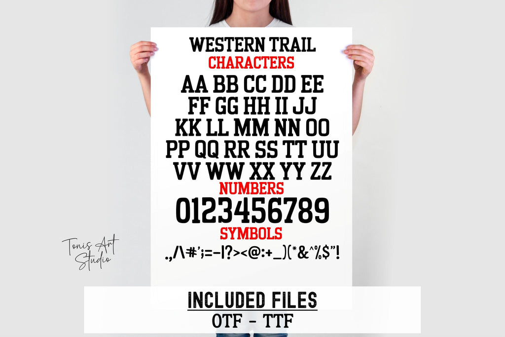 Western Font Bundle - 4 Styles | Rodeo, Trail, Shadow, Sketch | Bold ...