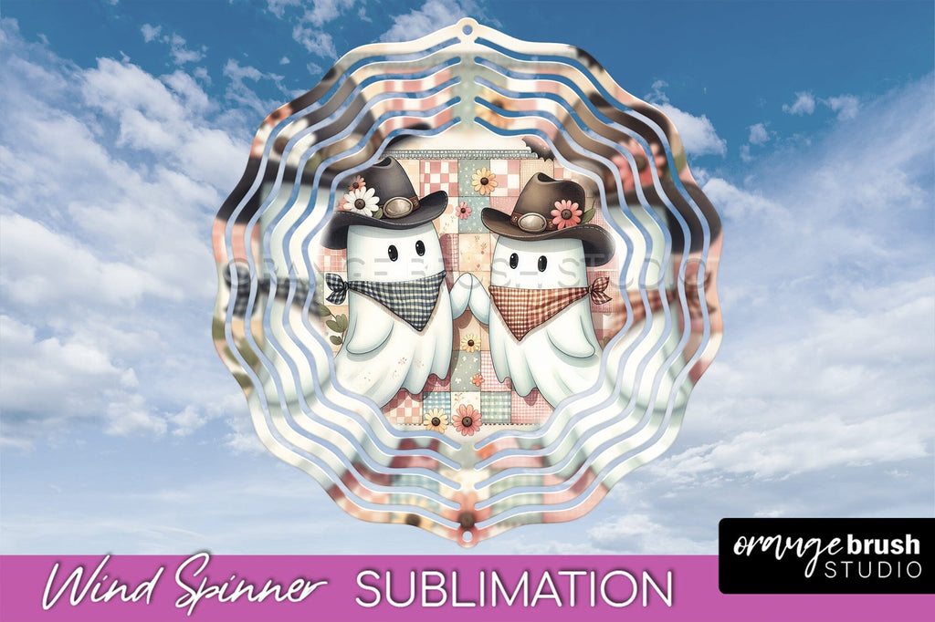 Western Halloween Wind Spinner - Ghost Wind Spinner PNG - So Fontsy