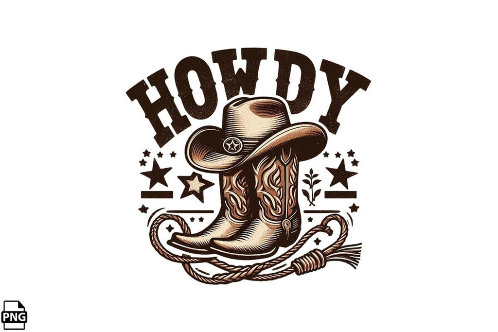 Western Howdy PNG Clipart Printable File - So Fontsy