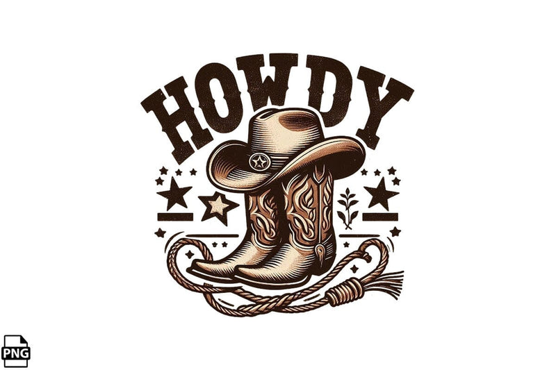 Western Howdy PNG Clipart Printable File - So Fontsy