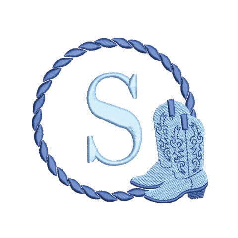 Western Monogram Frame Embroidery Design - So Fontsy