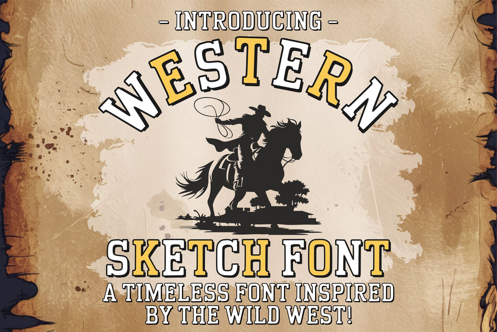 Western Sketch Font | Rodeo Cowboy Font | Wild West Letters - So Fontsy
