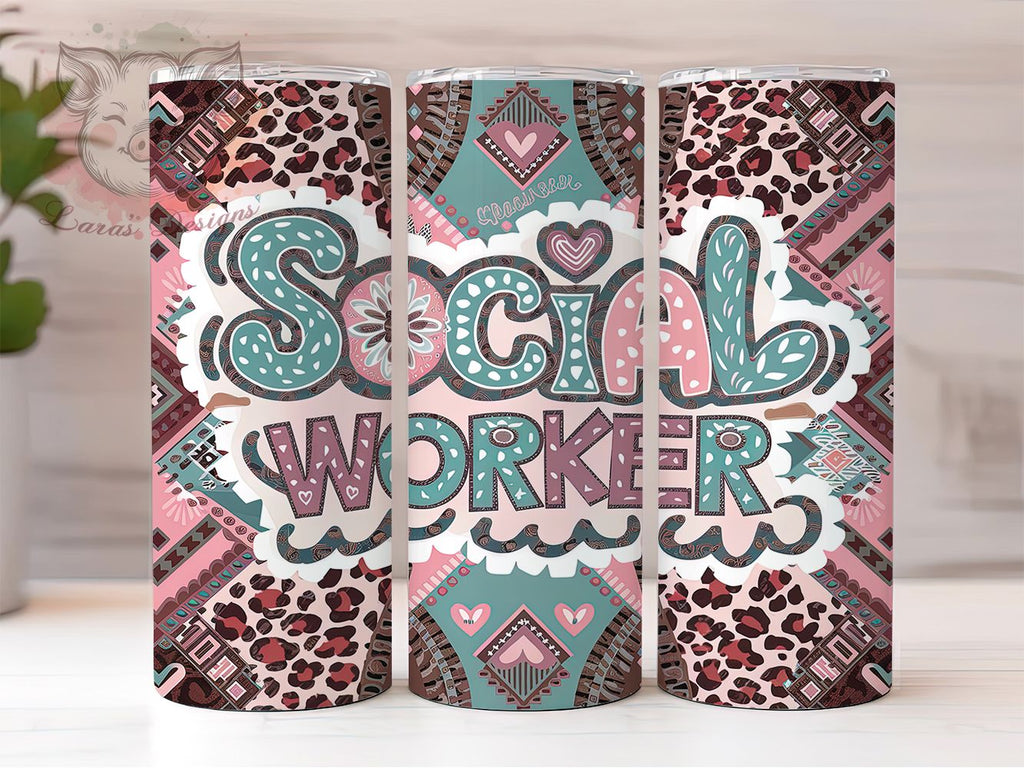 Western Social Worker 20oz Tumbler Wrap, 20oz Sublimation Tumbler ...