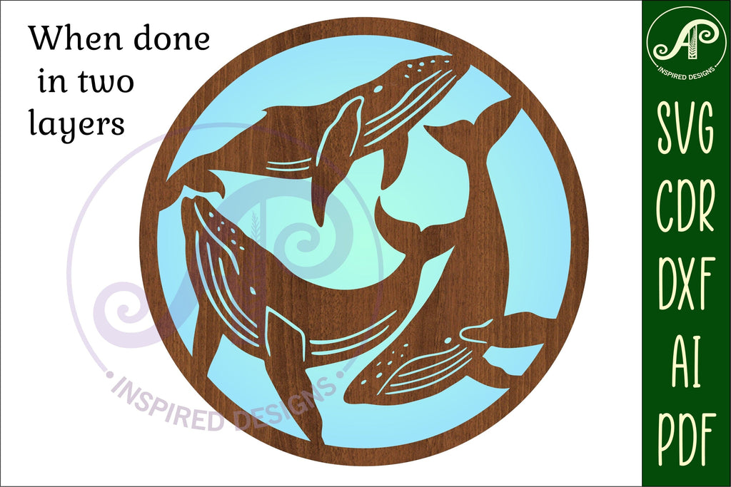 Whales wall art sign, SVG file. vector file - So Fontsy
