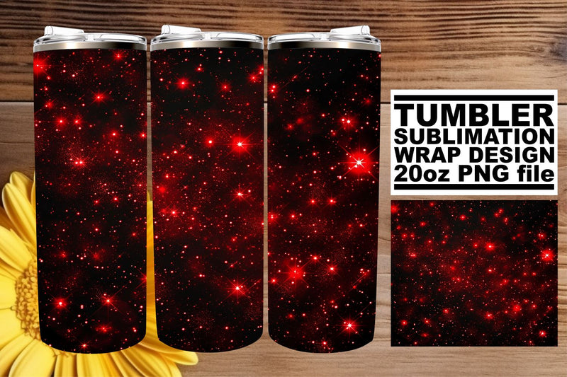 Whimsical Sparkly Red Glitter Sublimation for Tumblers - So Fontsy