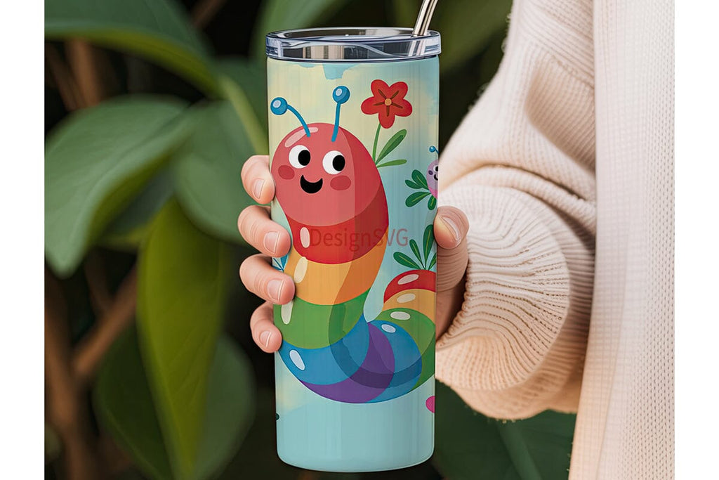 Whimsical Worms 20oz Tumbler Wrap - So Fontsy