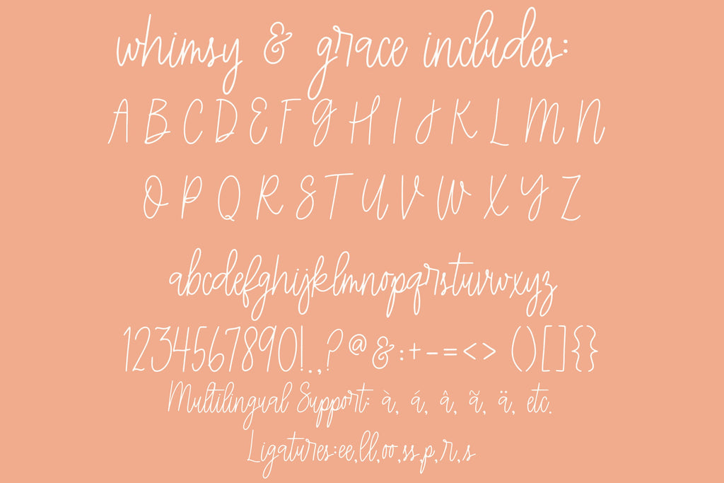 Whimsy & Grace, cute handwritten cursive font - So Fontsy