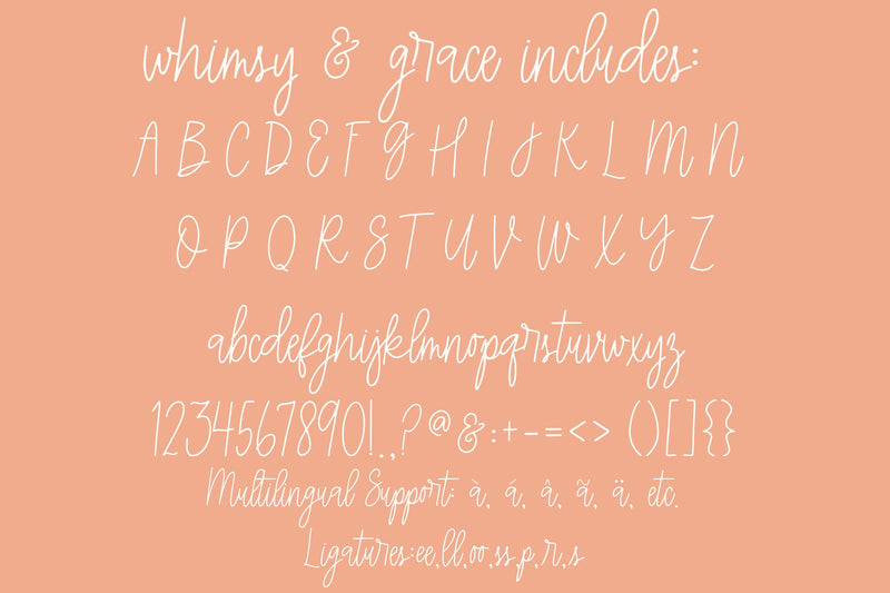 Whimsy & Grace, cute handwritten cursive font - So Fontsy