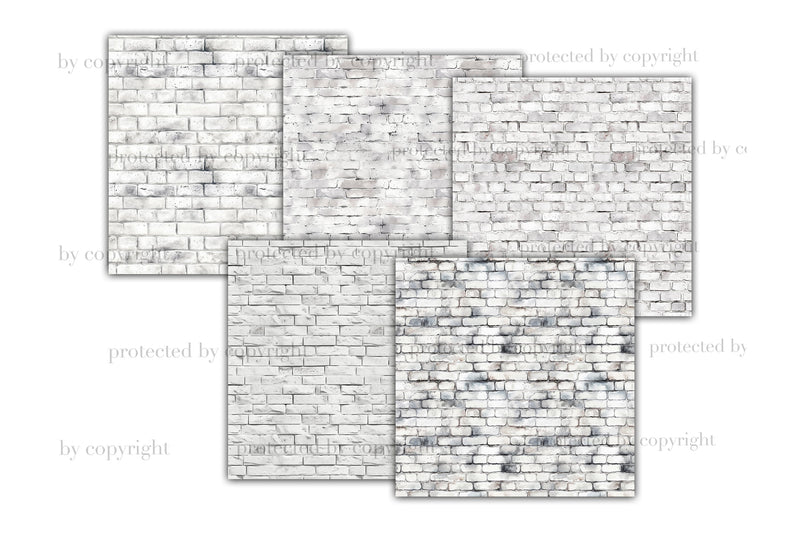 White Brick Digital Paper | Brick Wall Textures - So Fontsy