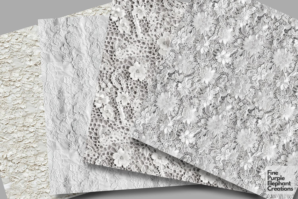 White Lace Digital Paper | Wedding Scrapbook - So Fontsy