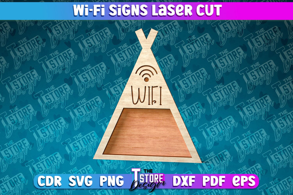 Wi-fi Signs Laser Cut | Laser Cut SVG Design | CNC Files - So Fontsy