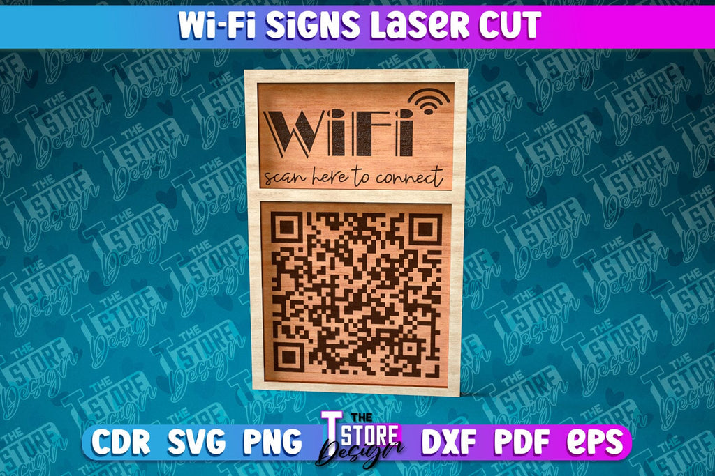 Wi-fi Signs Laser Cut | Laser Cut SVG Design | CNC Files - So Fontsy