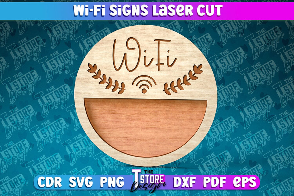 Wi-fi Signs Laser Cut | Laser Cut SVG Design | CNC Files - So Fontsy