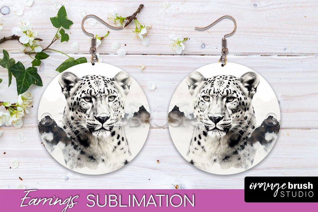 Wild Animals Round Earring Sublimation, Wildlife Earring PNG - So Fontsy