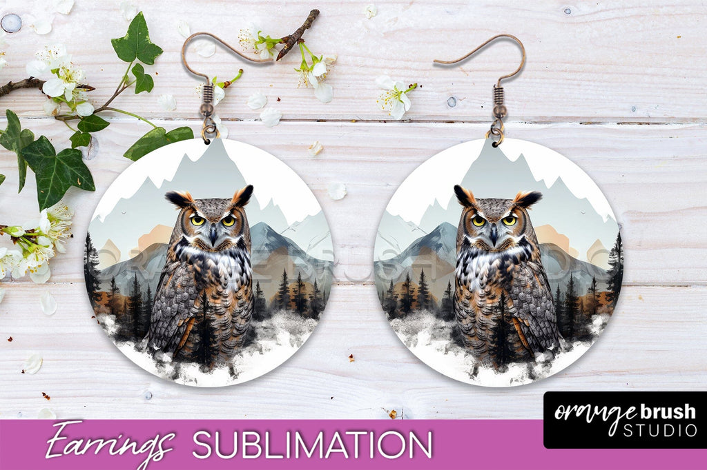 Wild Animals Round Earring Sublimation, Wildlife Earring PNG - So Fontsy