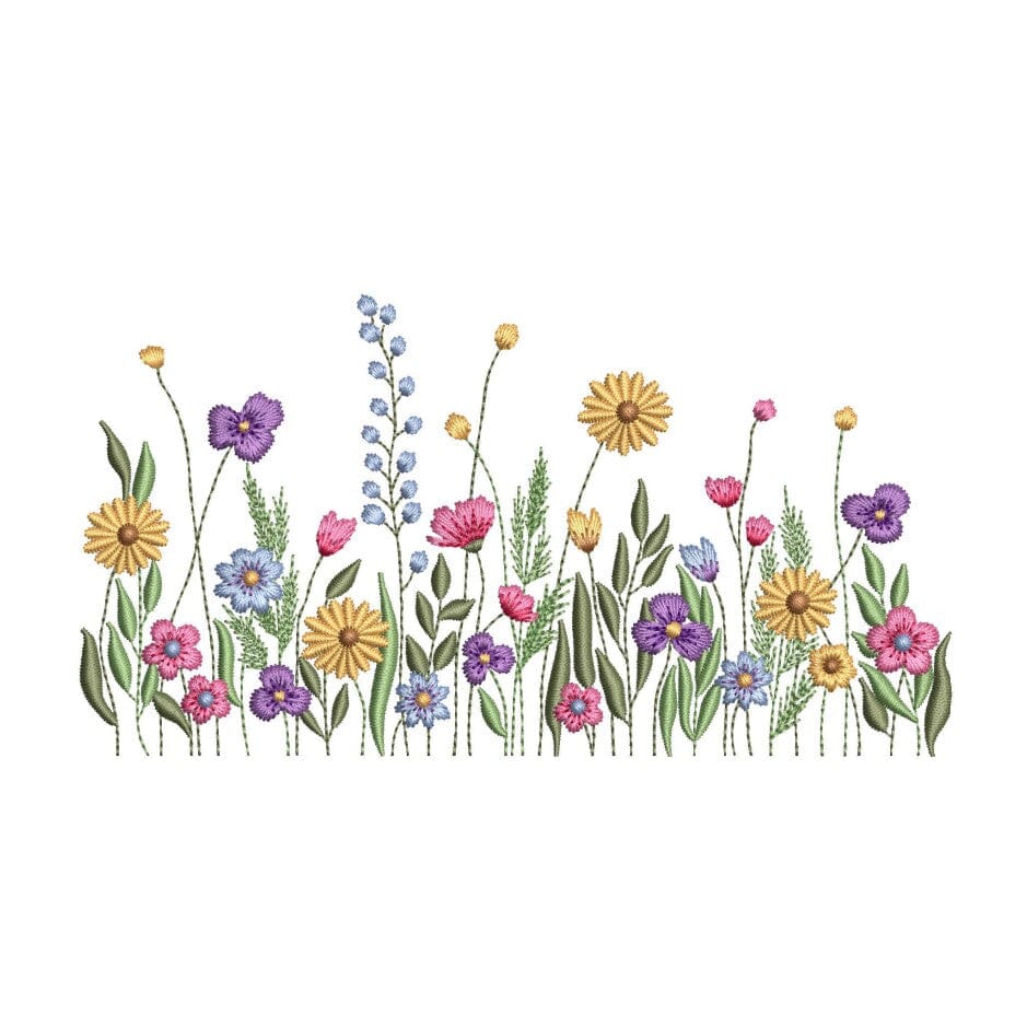 Wildflowers Machine Embroidery Design, 4 sizes, Instant Download - So ...
