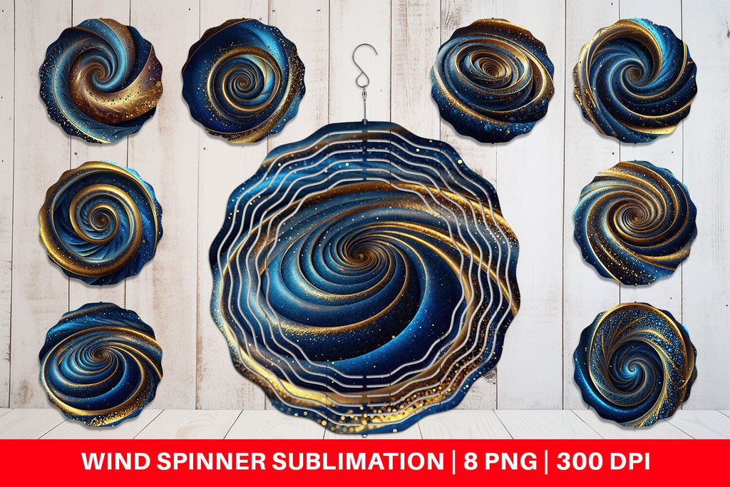 Wind Spinner Blue and Gold Vortex - So Fontsy