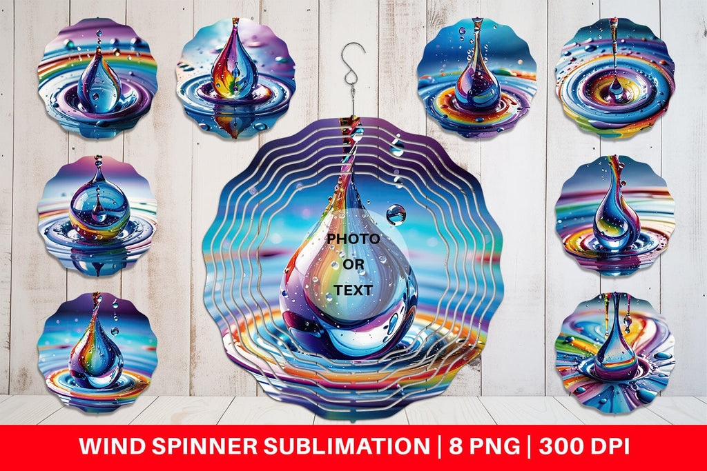 Wind Spinner Colorful Water Drops - So Fontsy
