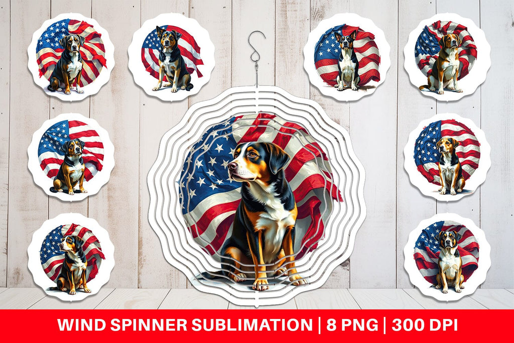 Wind Spinner Dog 4th of July - So Fontsy