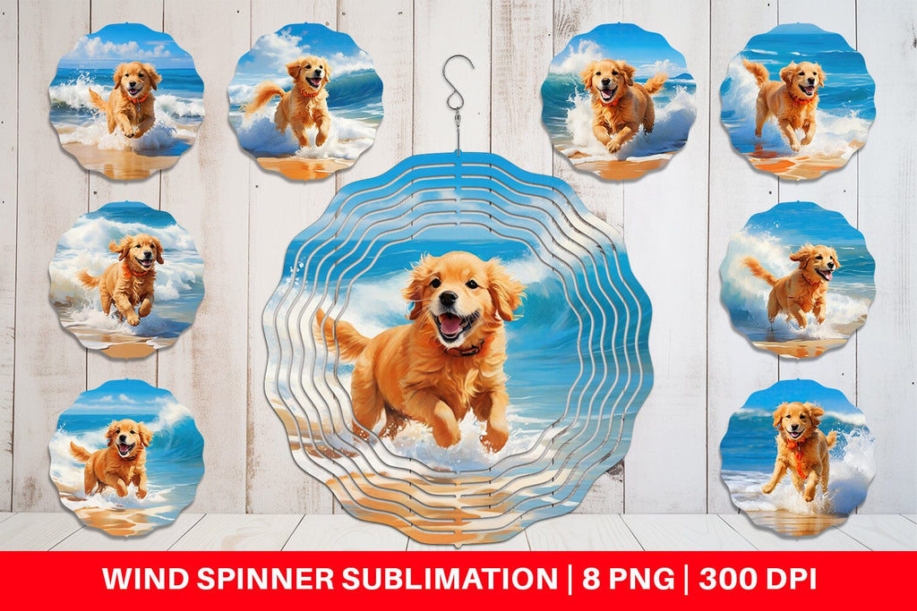 Wind Spinner Dog Running on the Beach - So Fontsy