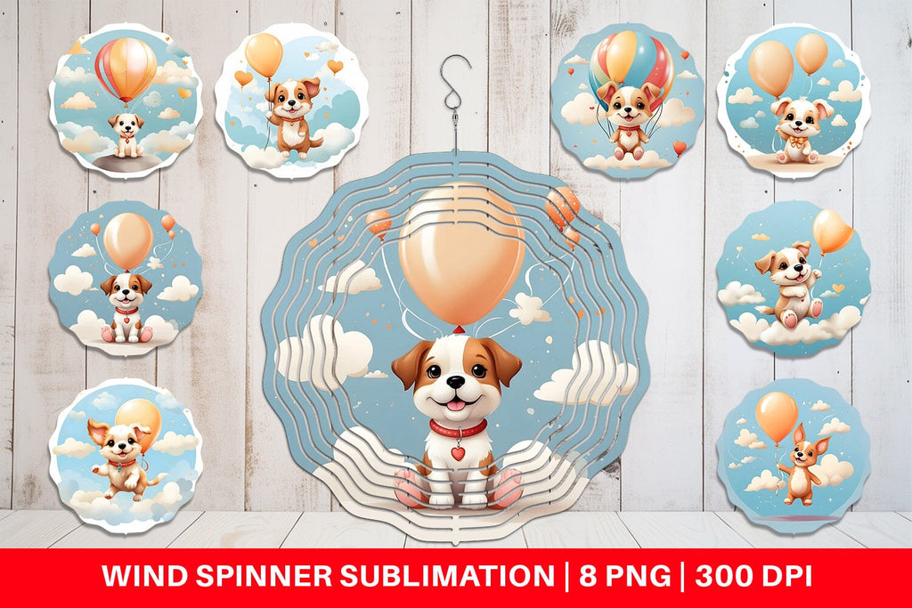 Wind Spinner Dog With Balloon - So Fontsy