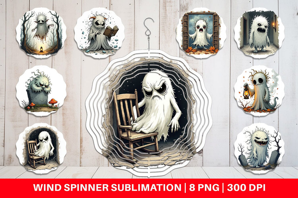 Wind Spinner Grumpy Ghost - So Fontsy