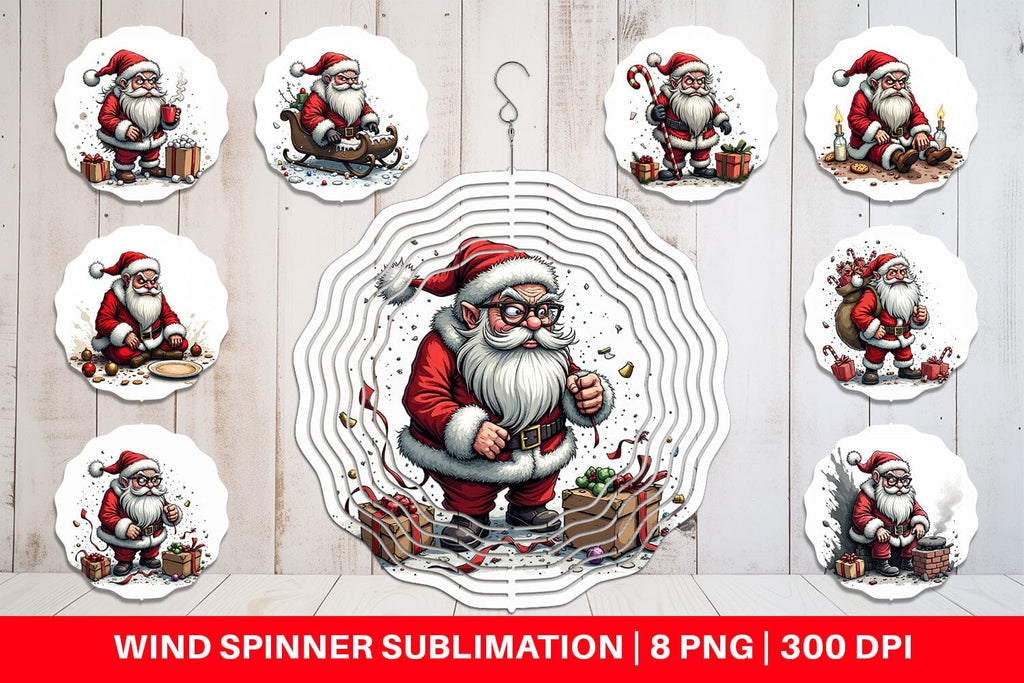 Wind Spinner Grumpy Santa - So Fontsy