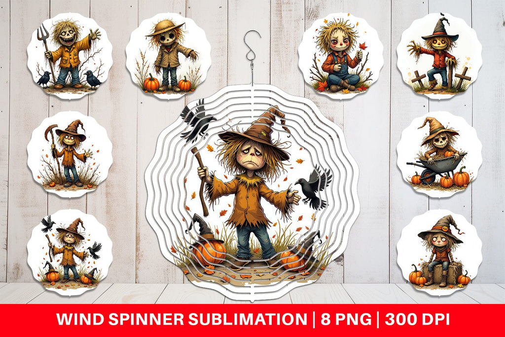 Wind Spinner Grumpy Scarecrow - So Fontsy