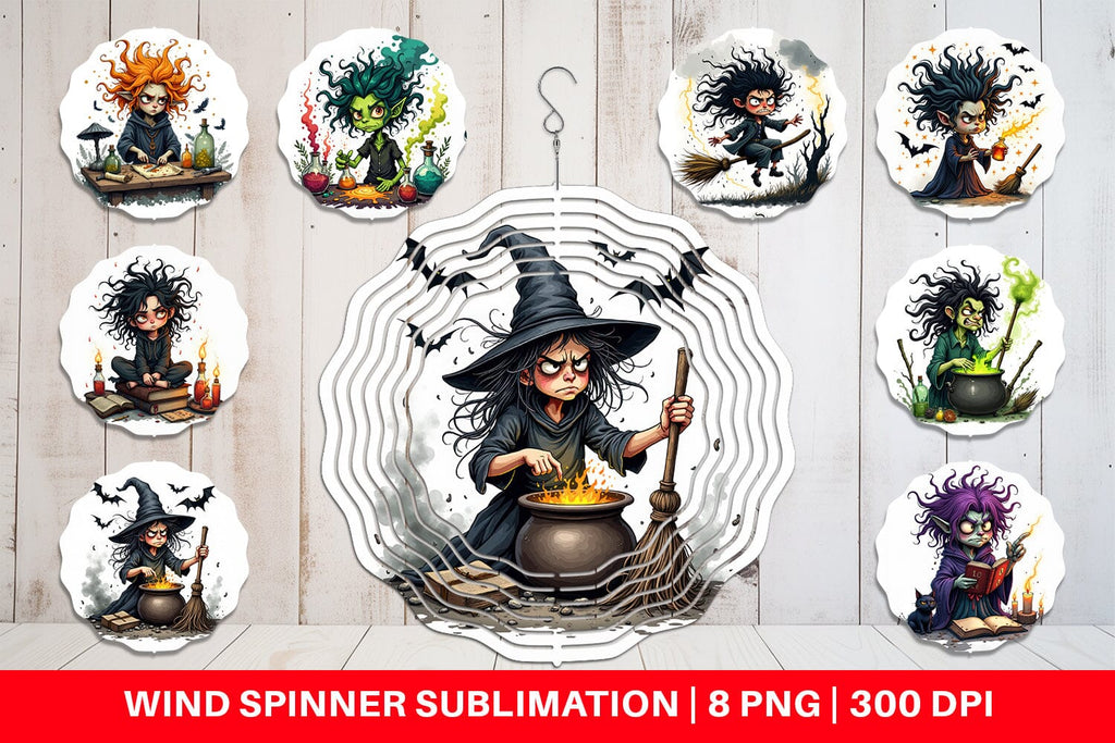 Wind Spinner Grumpy Witch - So Fontsy