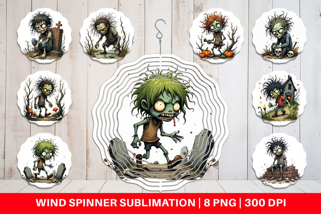 Wind Spinner Grumpy Zombie - So Fontsy