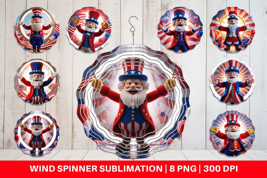 Wind Spinner Patriotic Uncle Sam Crochet - So Fontsy