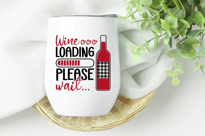 Wine Loading Please Wait SVG Design - So Fontsy