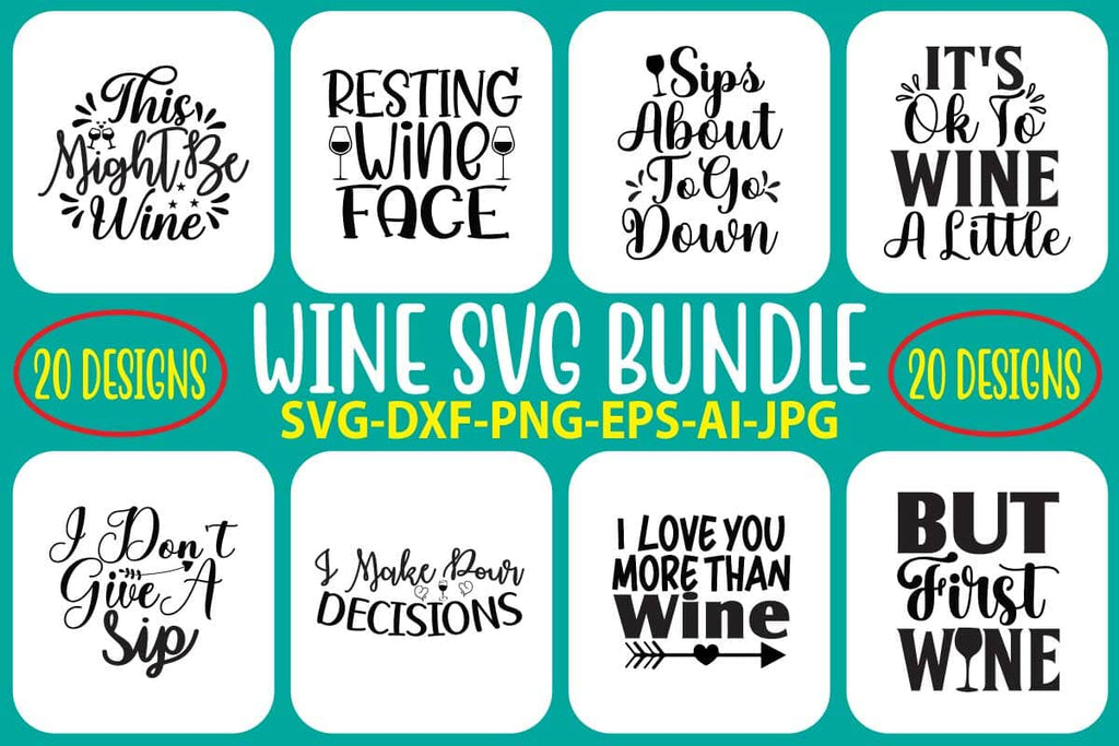 Wine SVG Bundle - So Fontsy