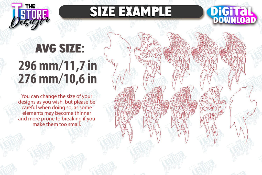 Wings Multilayer Laser Cut Bundle | Angel Wings | 3D Layered Wings ...
