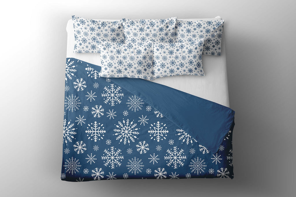 Winter Digital Paper Bundle. Snowflakes Seamless Patterns - So Fontsy