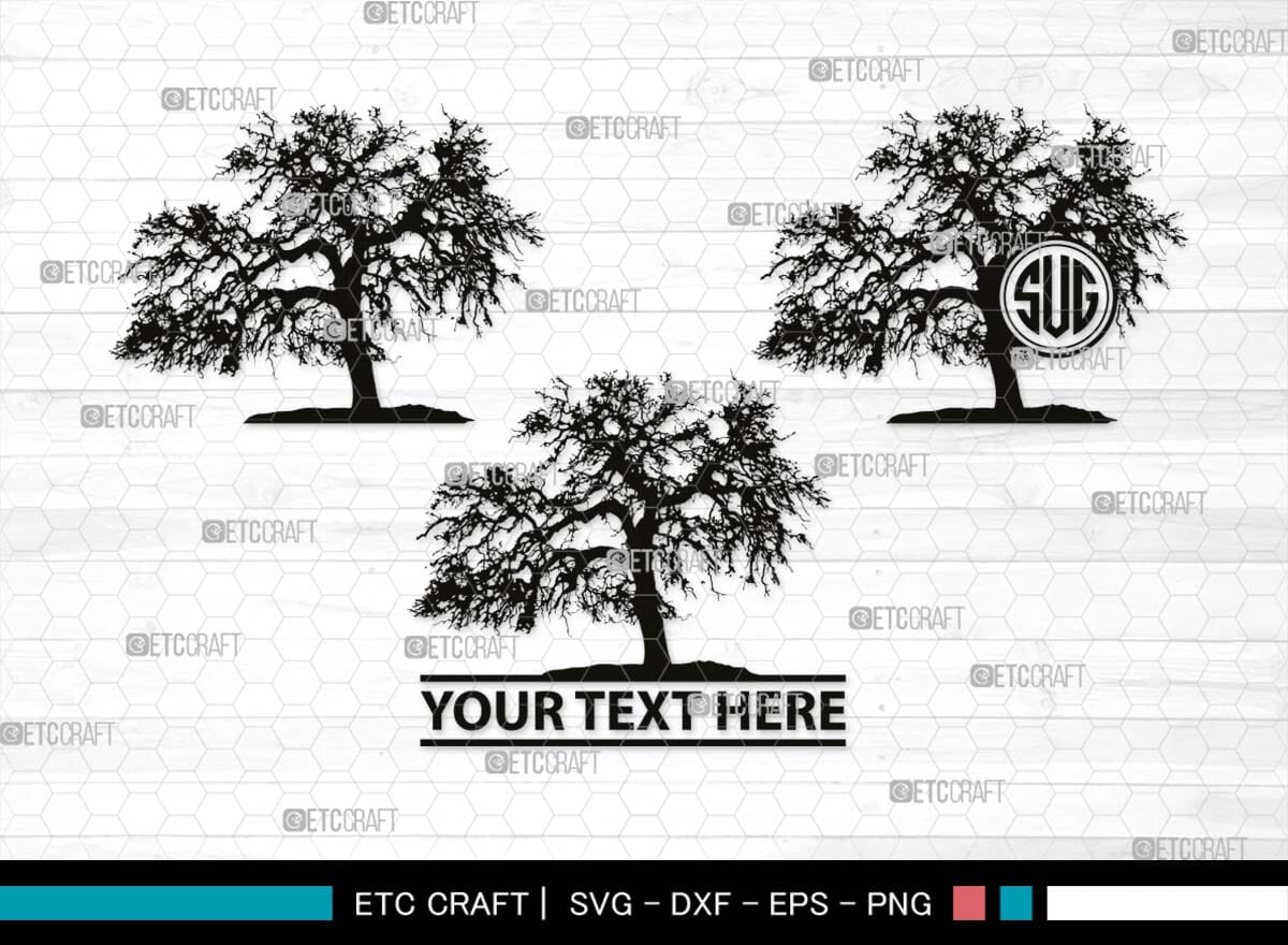 Winter Tree Monogram, Winter Tree Silhouette, Winter Tree SVG, Pine Svg ...