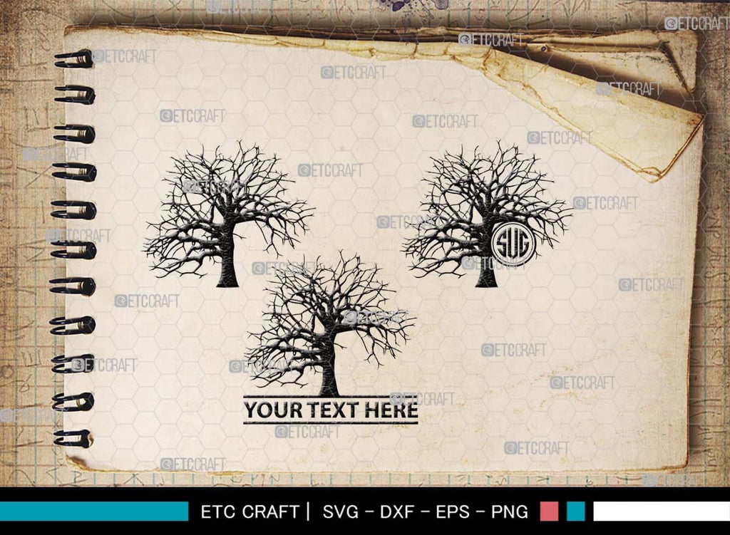 Winter Tree Monogram, Winter Tree Silhouette, Winter Tree SVG, Pine Svg ...