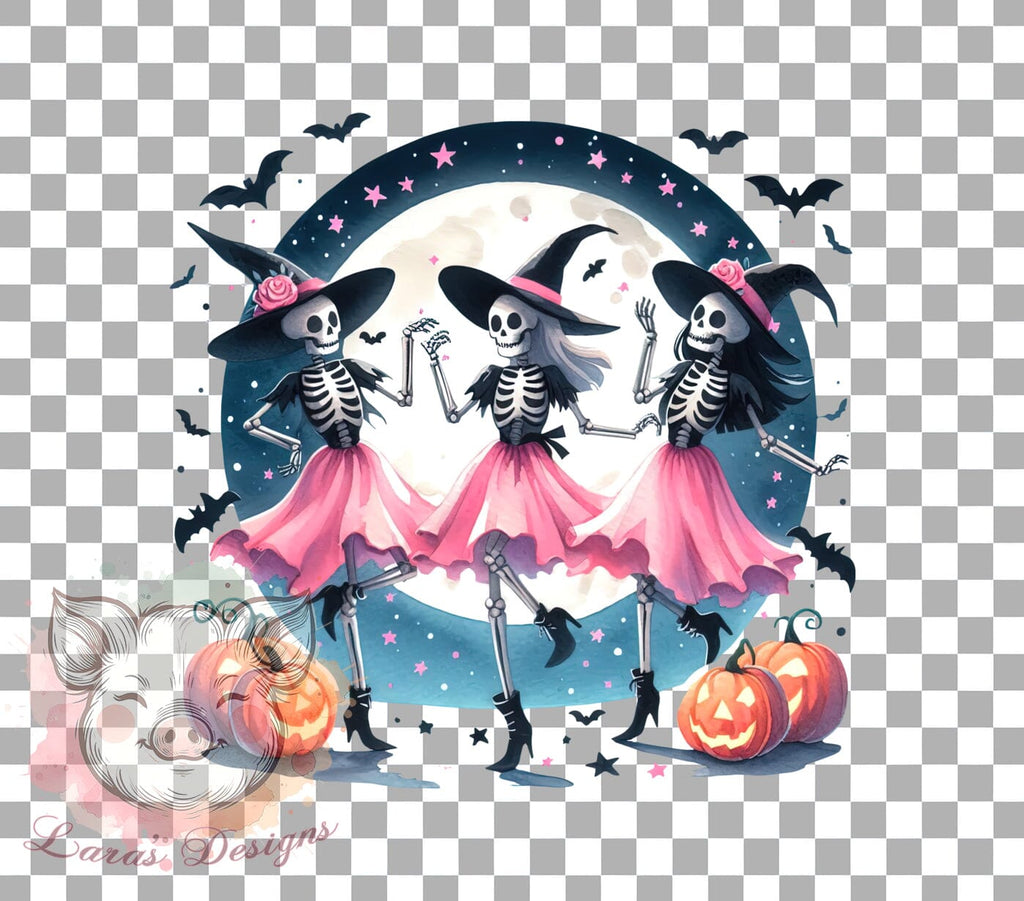 Witch Skeleton Art, Retro Halloween, Spooky Season PNG, Halloween ...