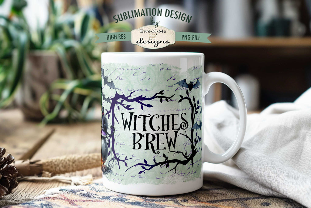 Witches Brew Halloween | 11 & 15 oz Mug Sublimation Wrap PNG - So Fontsy