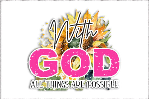 With God all things are possible SVG, PNG, Sublimation Design for shirts mugs, Leopard ...